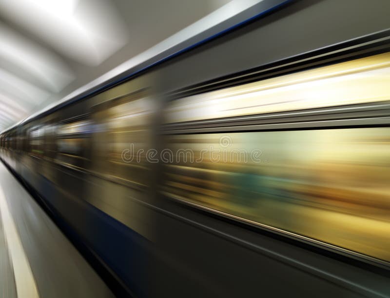 Diagonal Motion Blur Metro Train Background Stock Photo - Image of ...