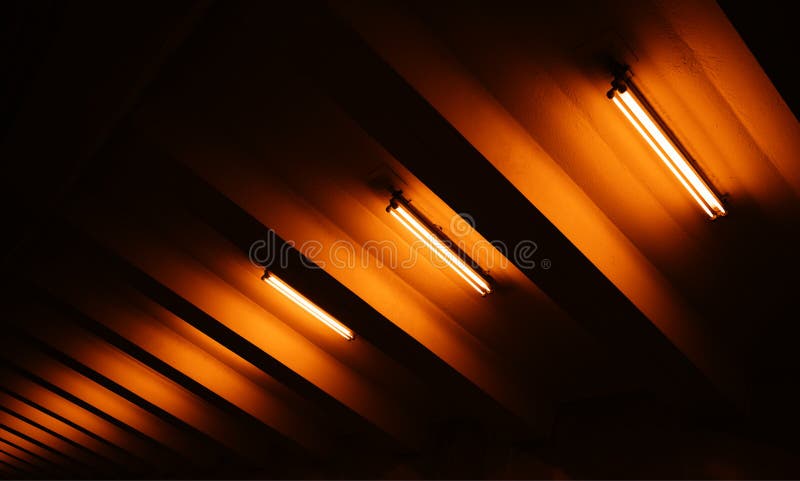 Orange Led Lamps Texture Background Stock Photo - Image of autumn ...