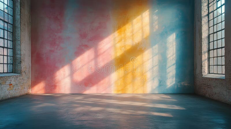 Diagonal Pastel Color Patterns Cast on an Indoor Studio Wall in Soft ...