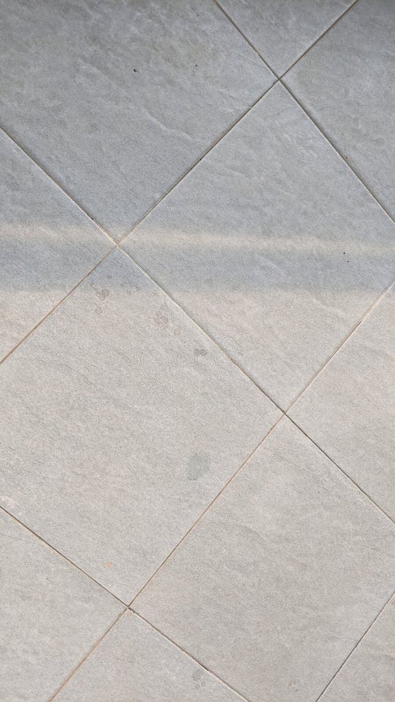 Diagonal Pattern of Light Grey Floor Tiles, Some with Subtle ...