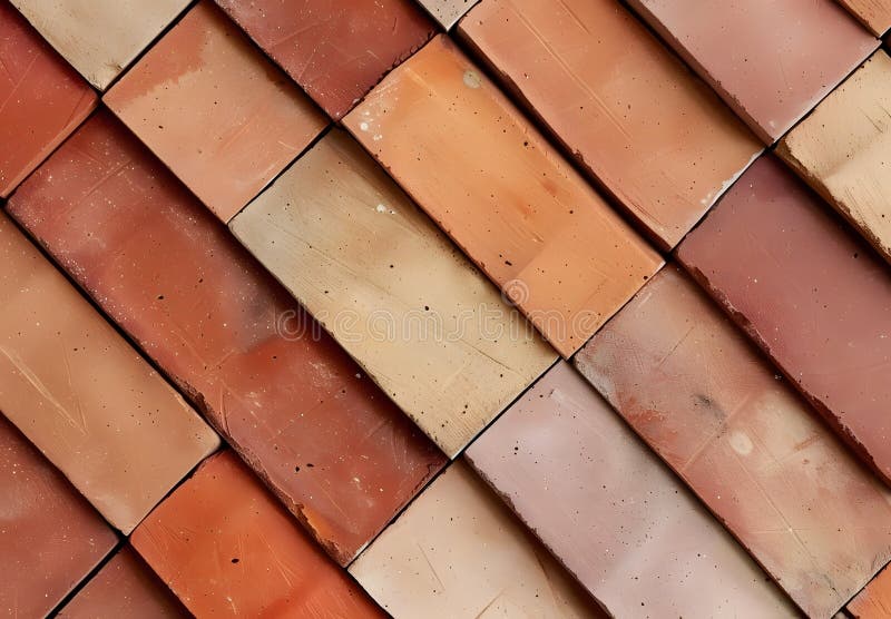 Diagonal Pattern Terracotta Tiles Texture Stock Illustration ...