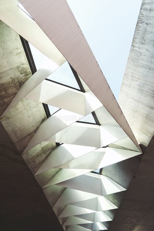 Diagonal Perspective Architecture Stock Image - Image of urban, steel ...