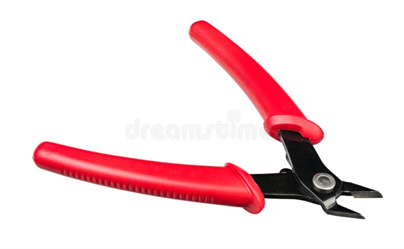 Diagonal Pliers or Side Cutters for Electrical Wire Cutting Isolated on ...
