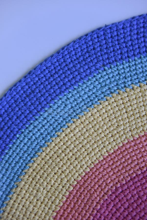 Diagonal Rainbow Knitted Pattern from the Corner Stock Photo - Image of ...