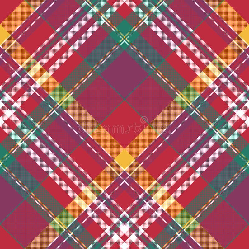 Diagonal Red Check Plaid Seamless Fabric Texture Summer Madras Stock ...