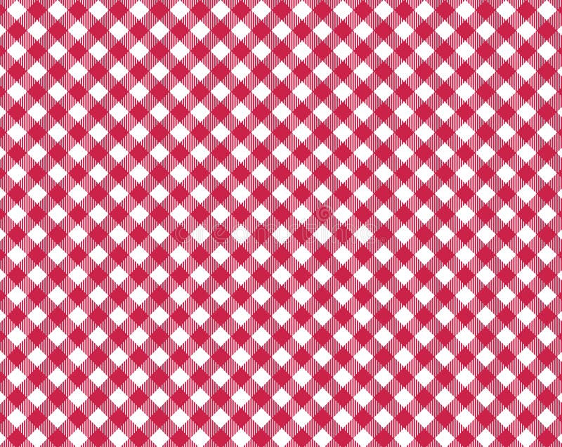 Diagonal Red and White Tablecloth Texture Stock Illustration ...