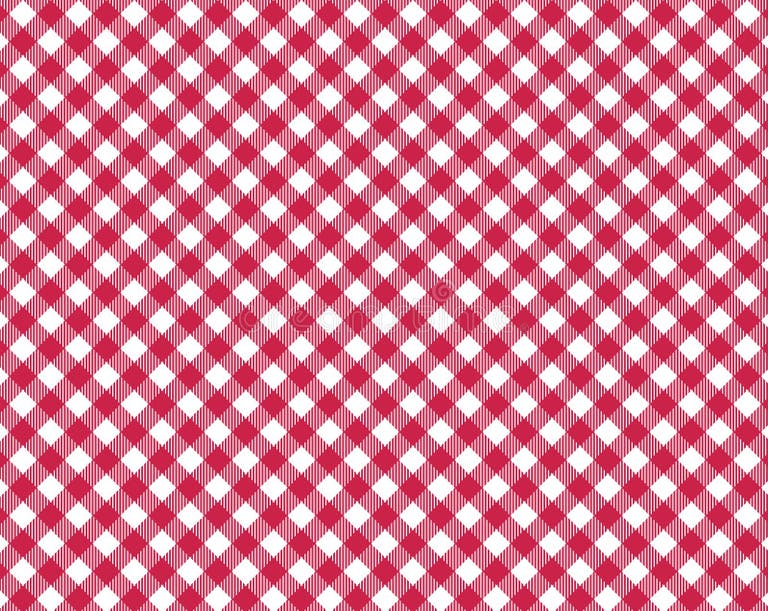 Diagonal Red and White Tablecloth Texture Stock Illustration ...