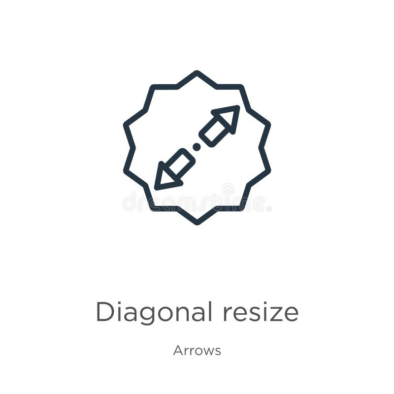 Diagonal Resize Icon in Different Style Vector Illustration. Two ...