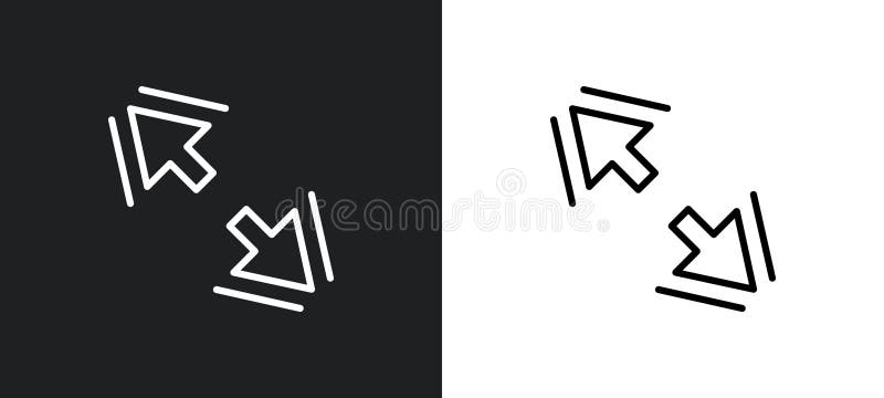 Diagonal Resize Outline Icon in White and Black Colors. Diagonal Resize ...