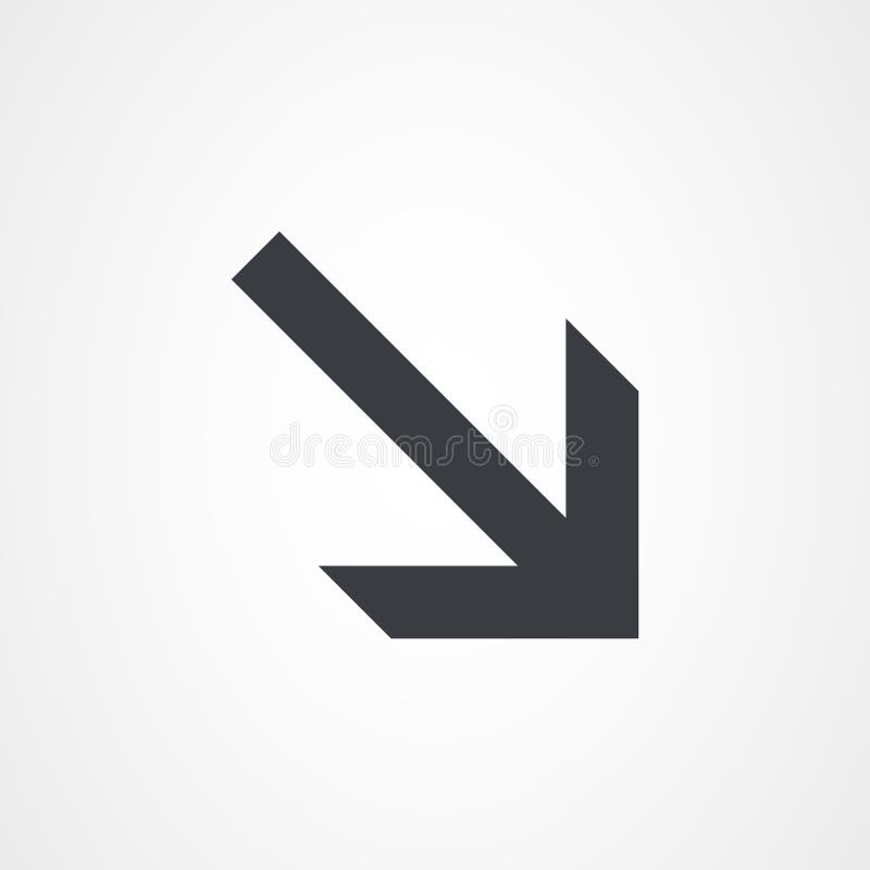 Diagonal Right Arrow Pointing Down, Arrow Icon Stock Illustration - Illustration of arrow, icon ...