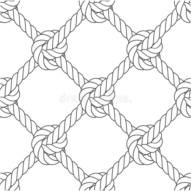 Diagonal Rope Mesh - Knots Seamless Pattern Stock Vector - Illustration ...