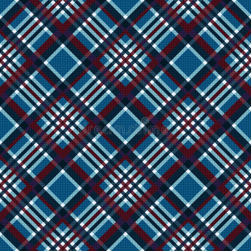 Diagonal Seamless Checkered Pattern in Blue and Red Stock Vector ...