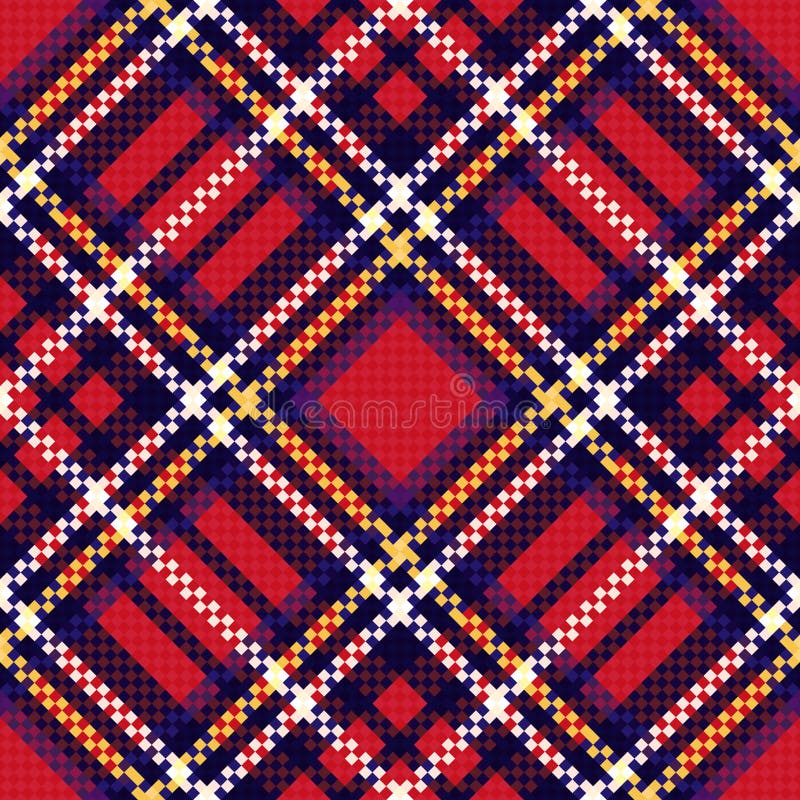 Diagonal Seamless Checkered Pattern in Red and Blue Stock Vector ...