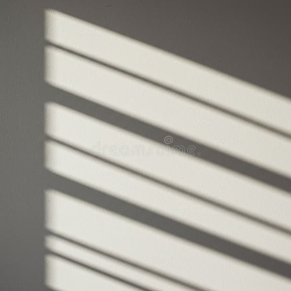 Diagonal Shadows from Window Blinds are Cast on a Smooth, Light-colored ...