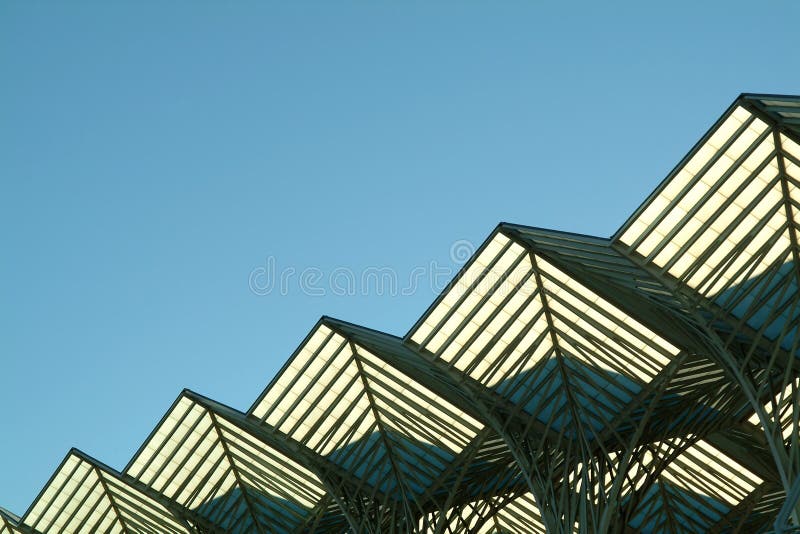 Diagonal Steel Roof Structure Stock Image - Image of abstract ...