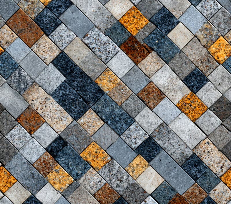 Diagonal Stone Brick Texture Seamless Pattern for Design Projects Stock ...