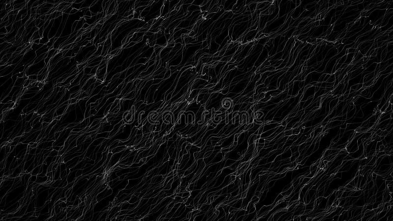 A Diagonal Stream of White Wriggling Threads on a Black Background ...