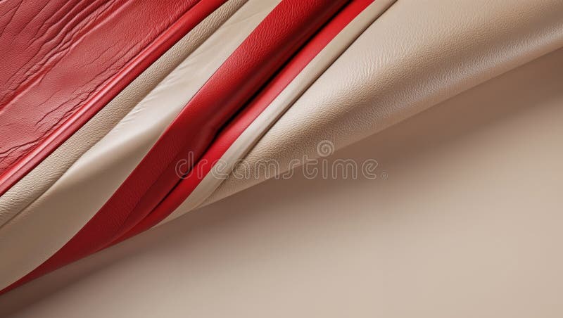 Diagonal Stripes Red Beige Leather Texture Background Stock Image ...