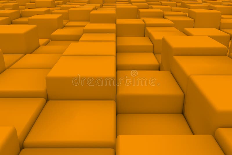 Diagonal Surface Made of Orange Cubes Stock Illustration - Illustration ...