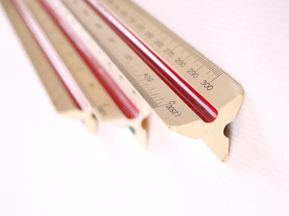 Diagonal Three Point Scale Ruler Array Stock Photo - Image of rulers ...