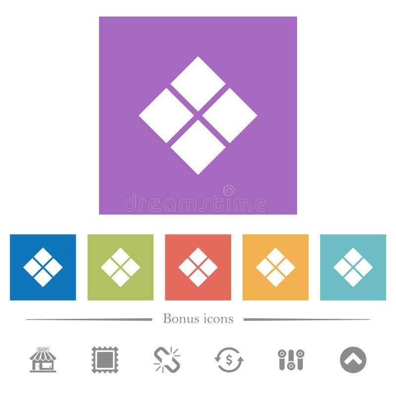 Diagonal Tile Pattern Flat White Icons in Square Backgrounds Stock ...