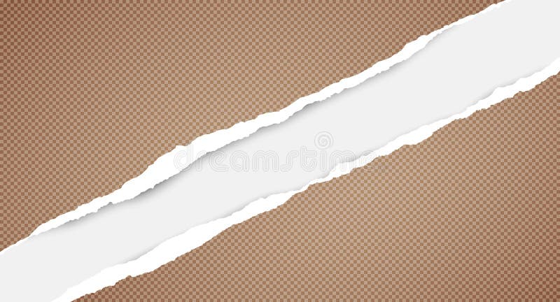 Diagonal Torn Brown Squared Paper Strips for Text or Message are on ...