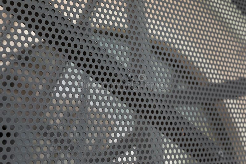 Diagonal View of Gray Perforated Metal Panel at Building Facade Stock ...