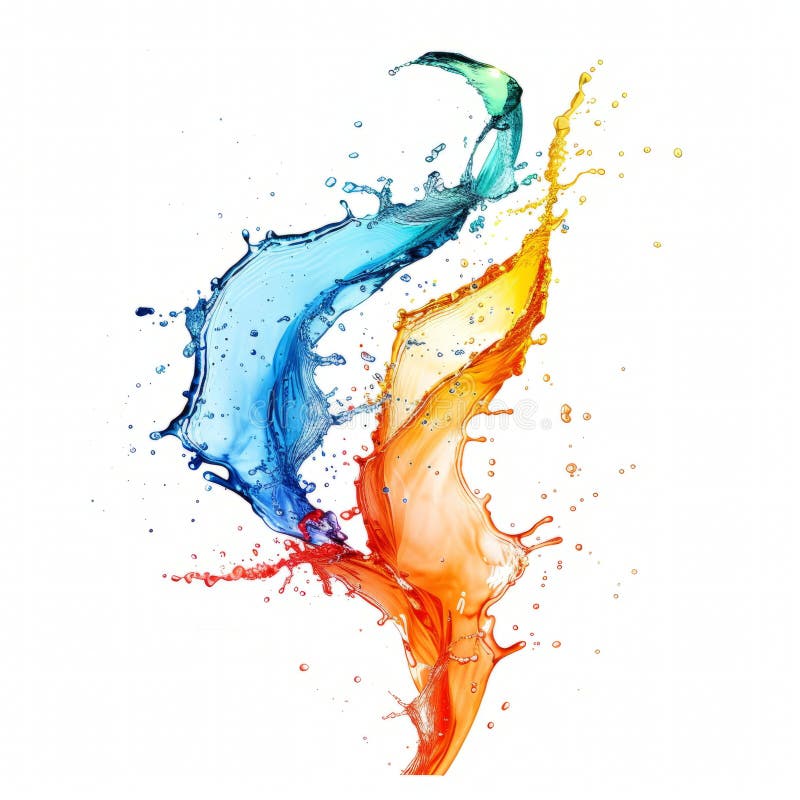 Diagonal Water Splash Isolated on White. Stock Image - Image of clear ...