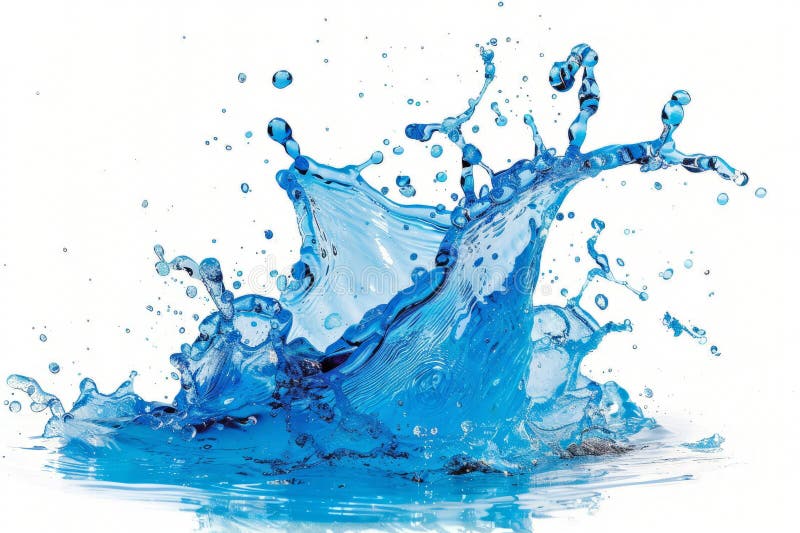 Diagonal Water Splash Isolated on White. Stock Photo - Image of crystal ...