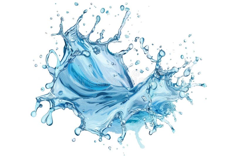 Diagonal Water Splash Isolated on White. Stock Photo - Image of surge ...