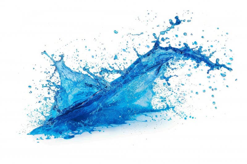 Diagonal Water Splash Isolated on White. Stock Image - Image of dynamic ...
