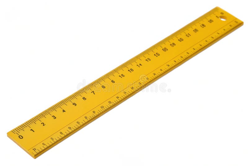 Diagonal Yellow Twenty Centimetres Ruler Isolated on White Stock ...