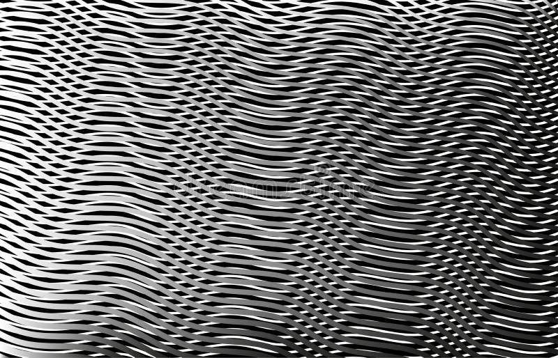 Diagonal Zigzag Wavy Linear Texture With Moire Effect Stock Vector