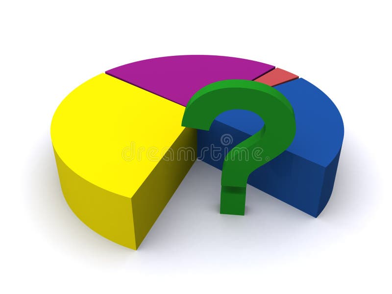Pie Chart Diagram and Red Question Mark Stock Illustration ...