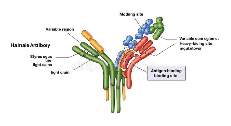 Diagram of an Antibody Structure Featuring a Y-shaped Configuration ...