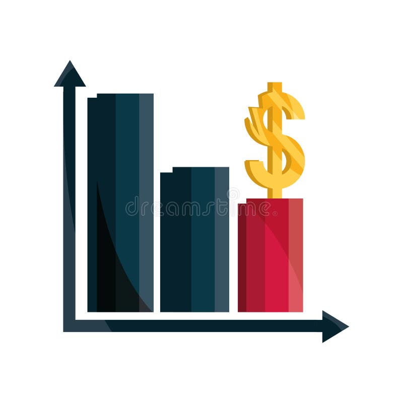 Diagram Bars Decrease Money Business Stock Market Crash Isolated Icon ...