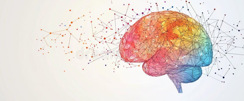 A Diagram of a Brain Isolated and Colored, Inspired by Multifaceted ...