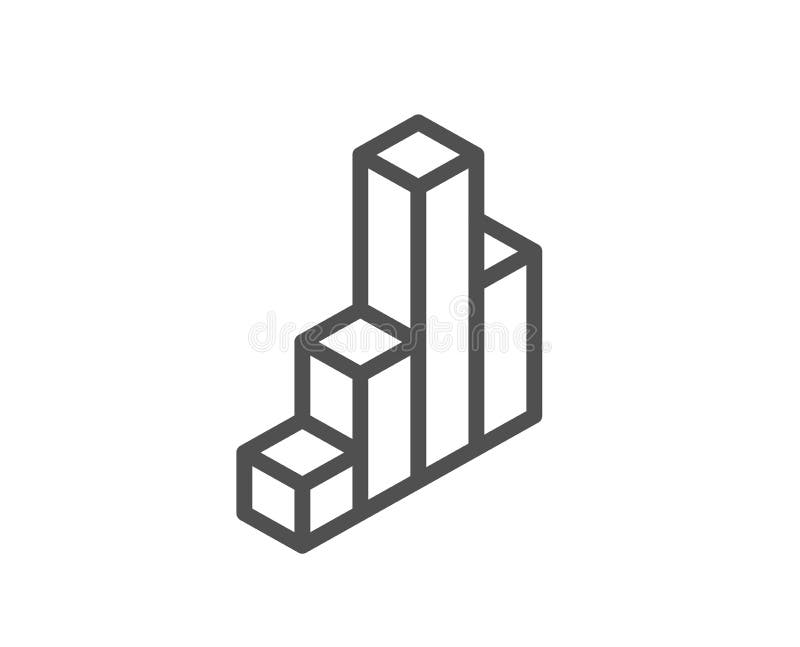Diagram Chart Line Icon. Column 3d Graph Sign. Vector Stock Vector ...