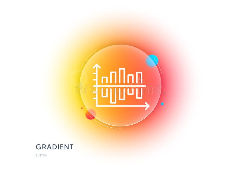 Diagram Chart Line Icon. Column Graph Sign. Gradient Blur Button ...