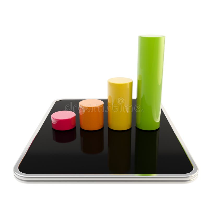 Diagram Chart on Pad Computer Stock Image - Image of result, customer ...