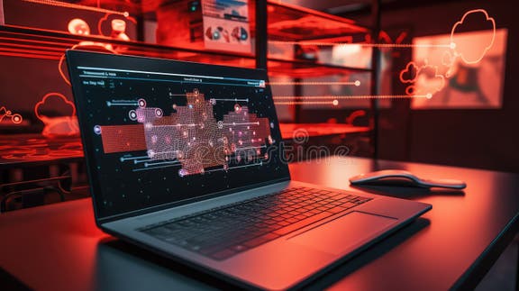 Diagram Cloud Computing Red Stock Illustration - Illustration of cloud ...