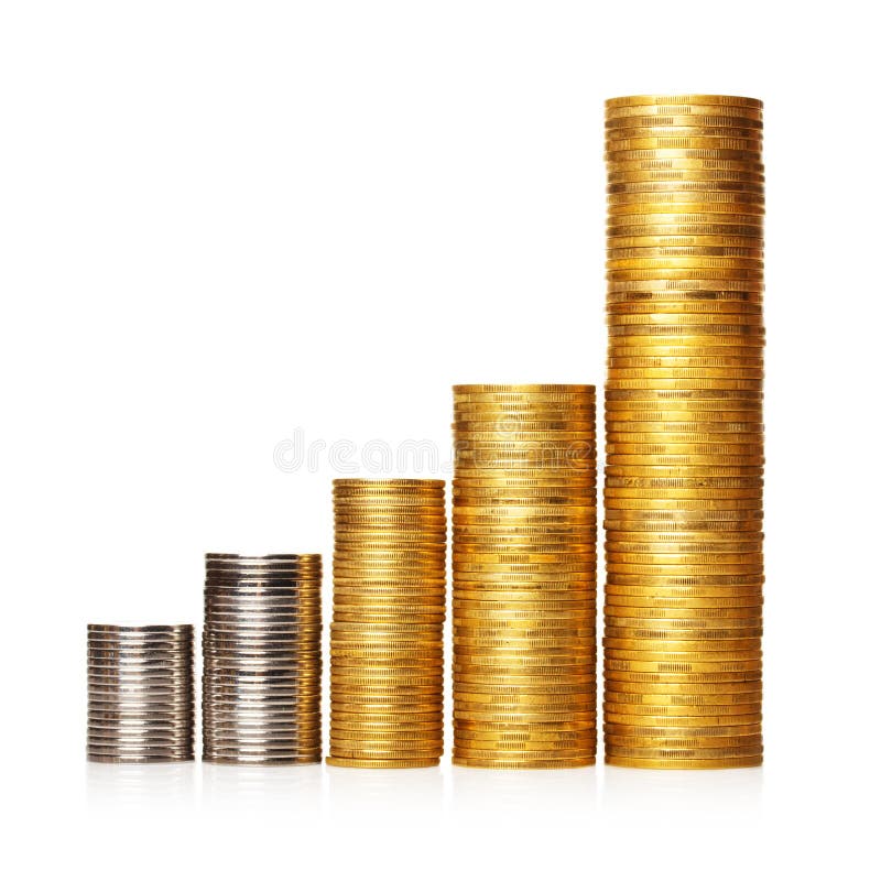 Diagram coins stack stock image. Image of banking, growth - 22855819