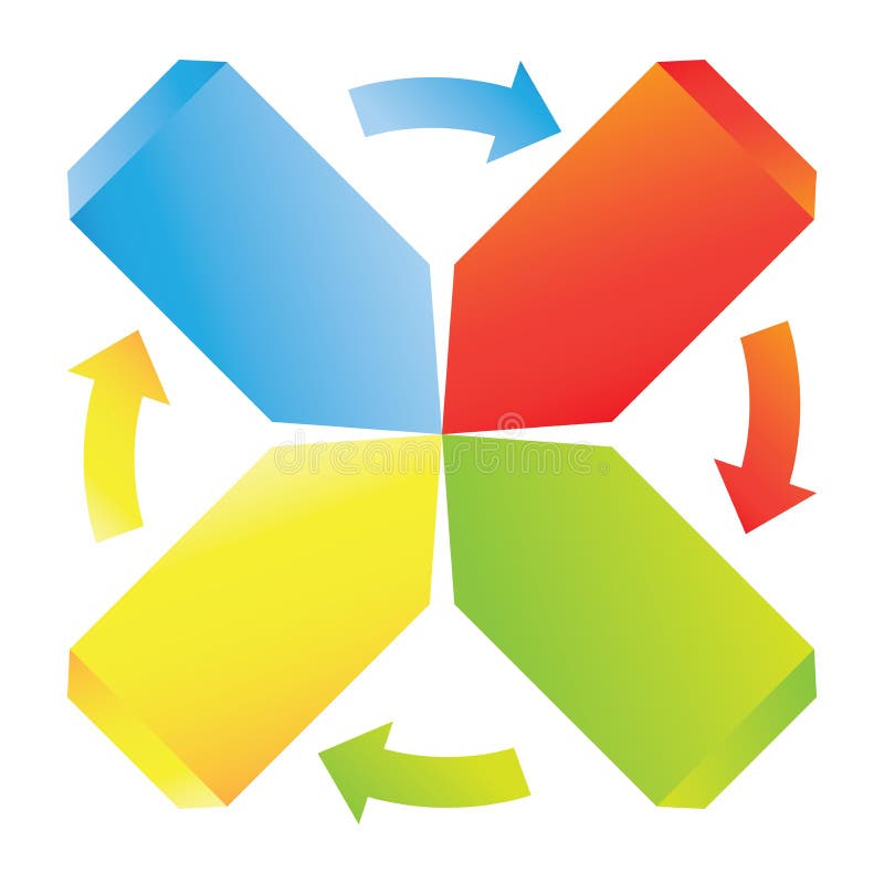 Four Topics Colorful Paper Circle for Website Presentation Cover Poster ...