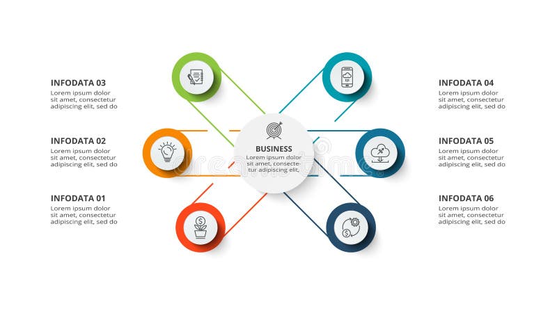 Diagram Concept for Infographic with 6 Steps, Options, Parts or ...