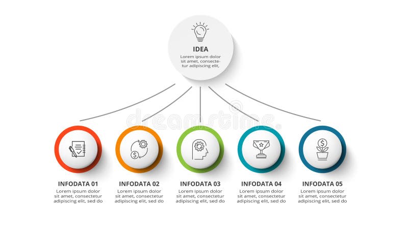 Diagram Concept for Infographic with 5 Steps, Options, Parts or ...