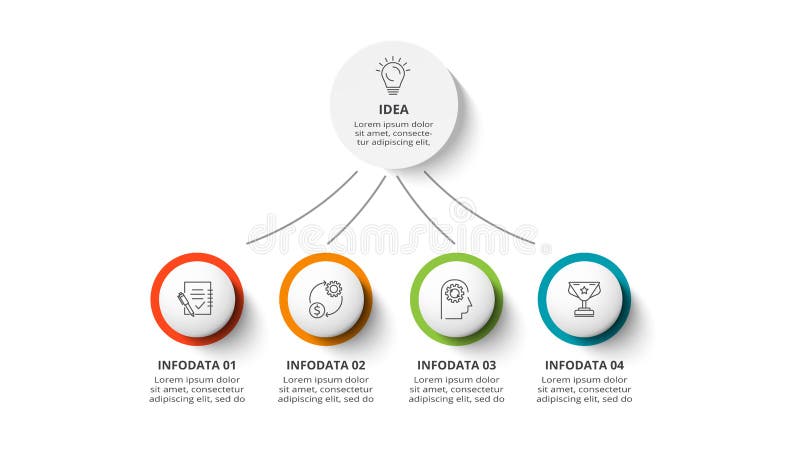 Diagram Concept for Infographic with 4 Steps, Options, Parts or ...