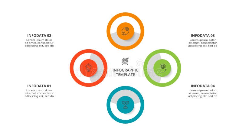Diagram Concept for Infographic with 4 Steps, Options, Parts or ...