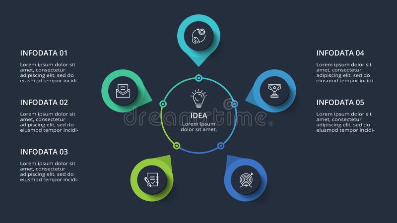 Diagram Concept for Infographic with 5 Steps, Options, Parts or ...