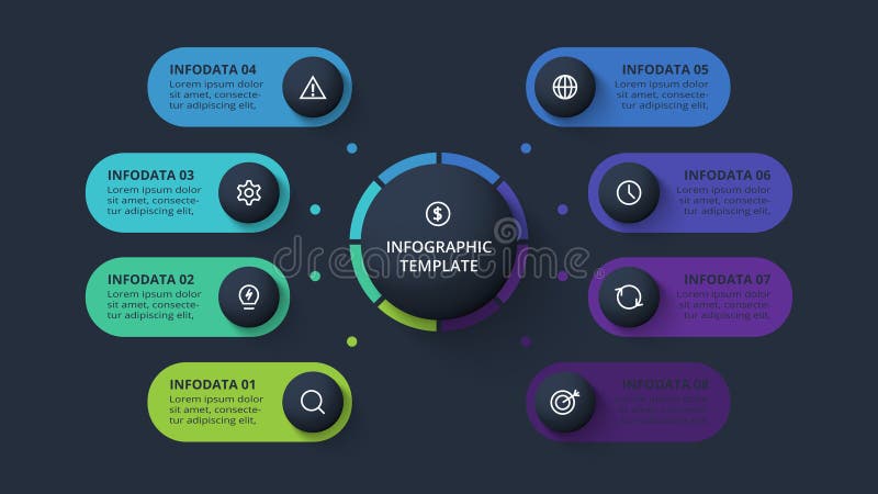 Diagram Concept for Infographic with 8 Steps, Options, Parts or ...