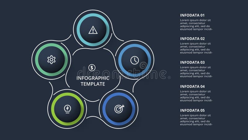 Diagram Concept for Infographic with 5 Steps, Options, Parts or ...
